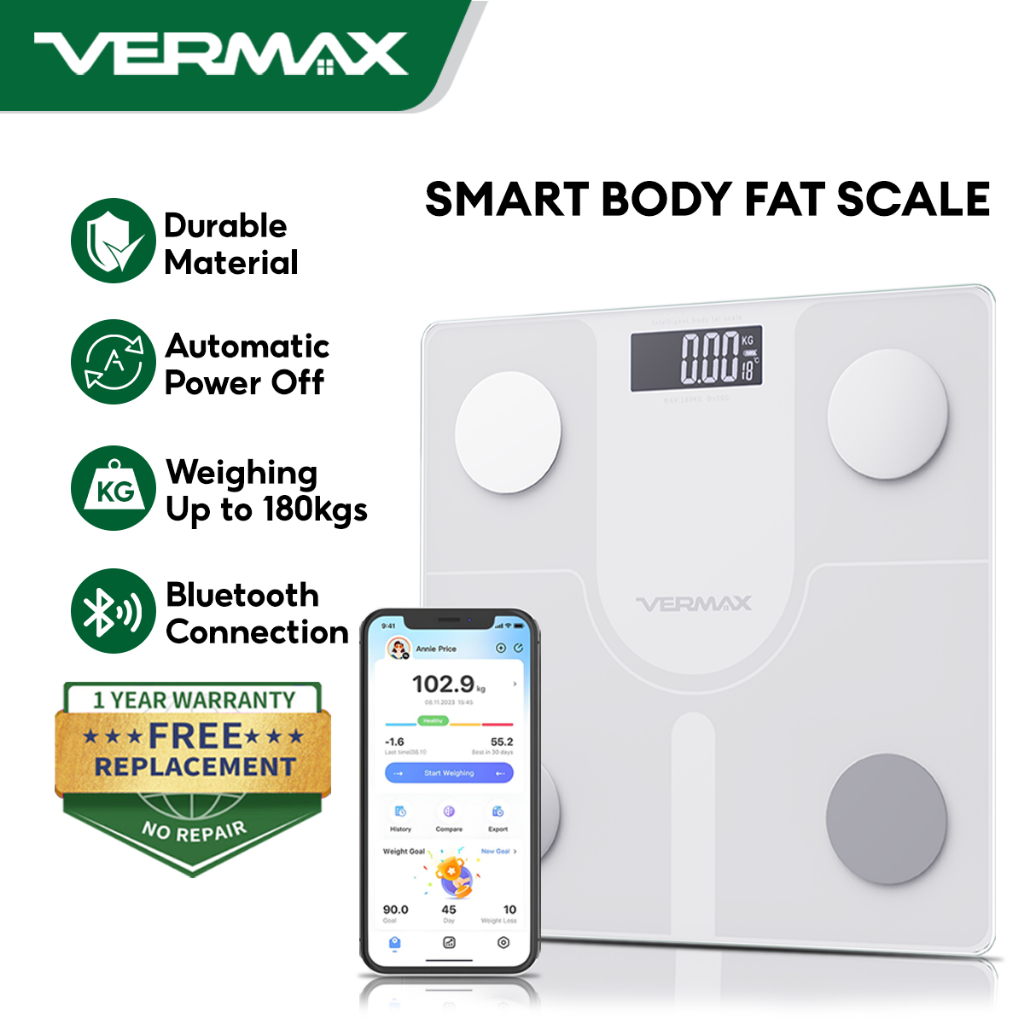 Vermax Smart Weighing Scale HD LCD Screen Digital Weighing Scale W/ BMI ...
