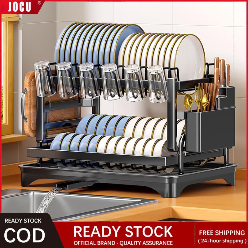Dish Rack With Drainer Organizer Cabinet Kitchen Plates Organizer With ...