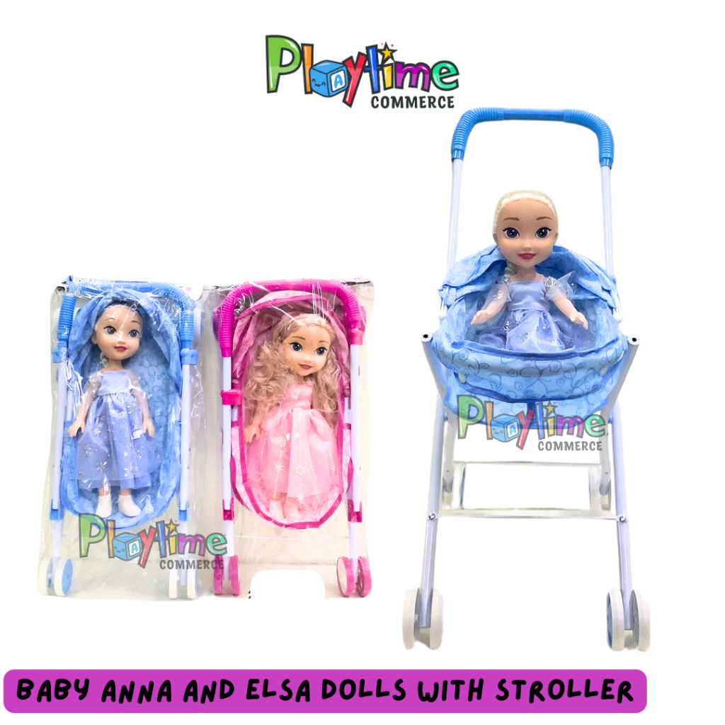 Anding's Frozen Baby Anna and Elsa Dolls with Stroller Doll Accessories ...