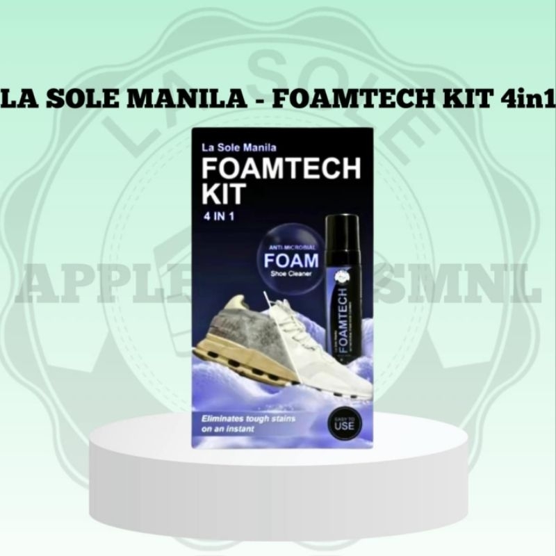 La Sole Manila Foamtech Kit 4in1 Brush Towel Foam Shoe Cleaner Cleaning Dirt Stain Clean ...