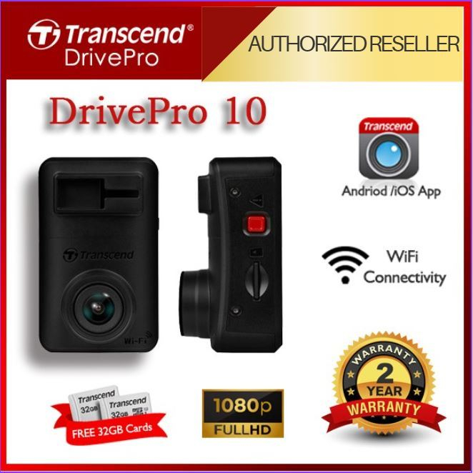 Transcend DP10 32G/64G Dashcam-up to 1440P 2K QHD recording-140° wide ...