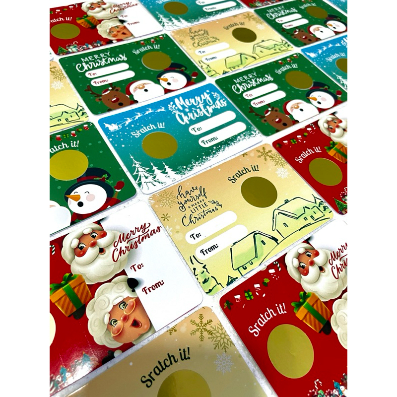 10 Pieces Assorted Design Christmas Money Scratch Card | Shopee Philippines