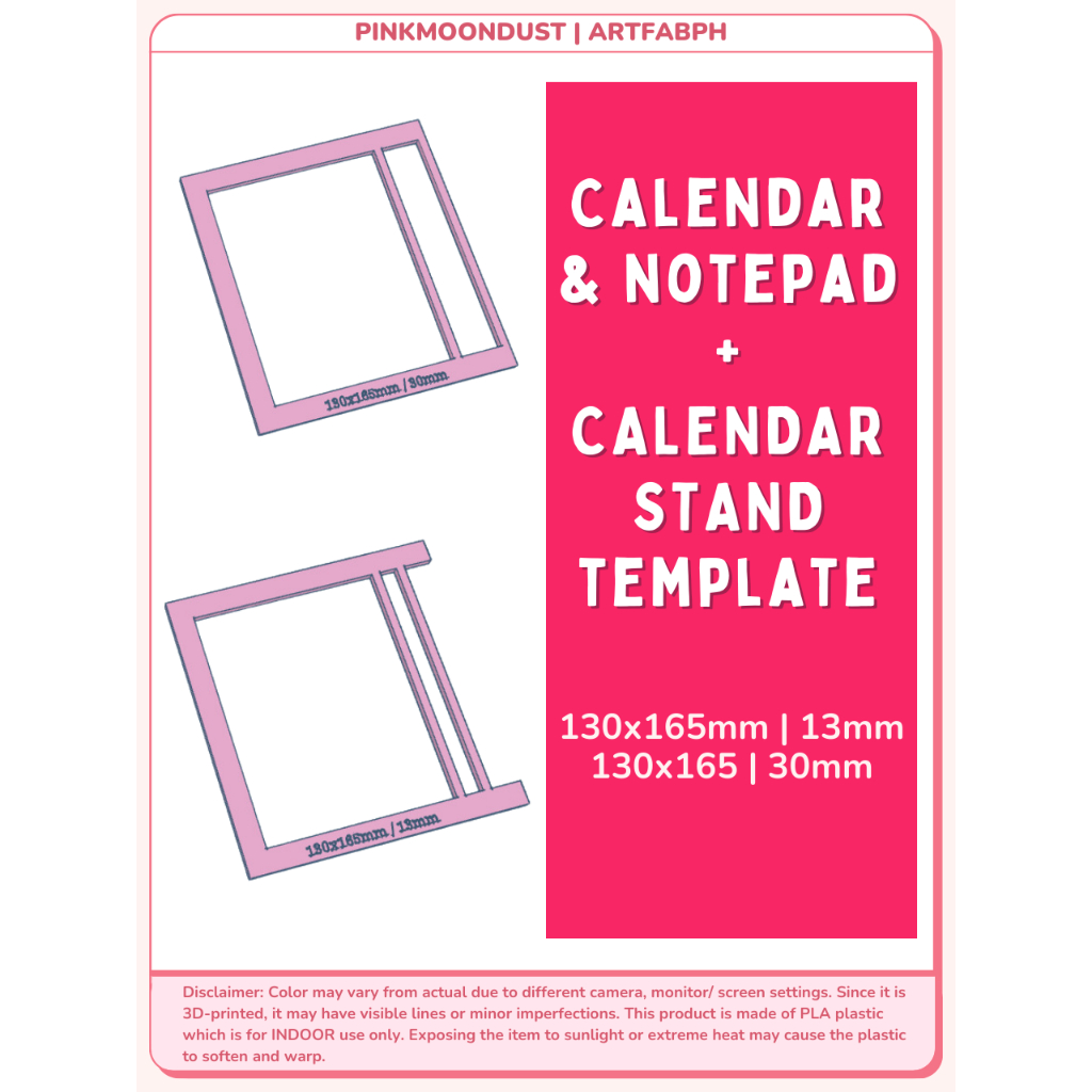[ArtFabPH] Binding Template for Notepad & Calendar + Calendar Stand ...