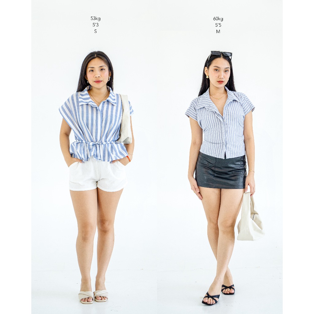 ALISON BEL: Sylvia Top in Stripes | Shopee Philippines