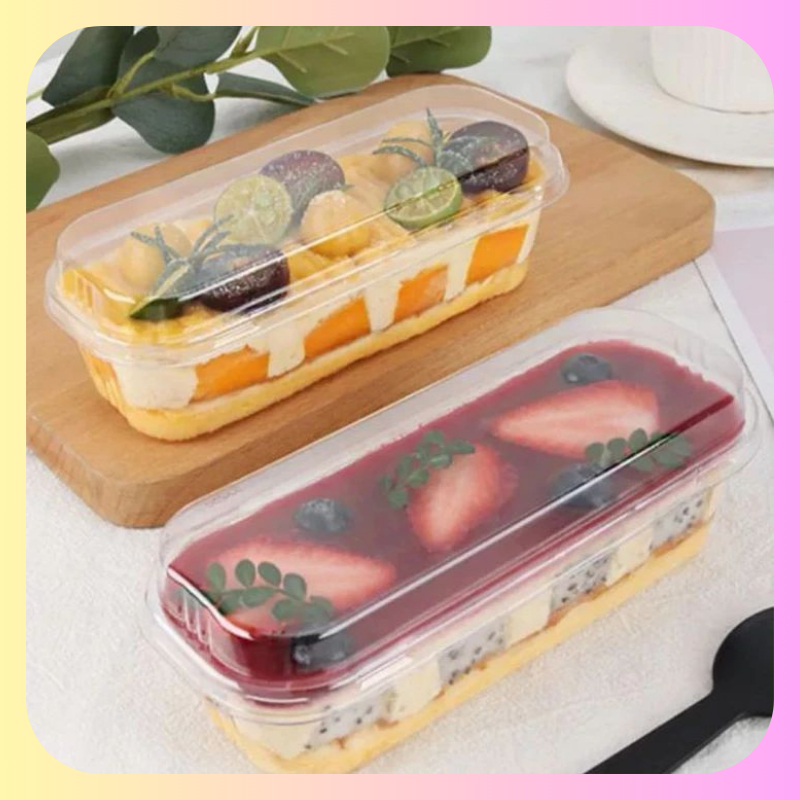 50Pcs Rectangle Cake Container Loaf Deli Container Clear Rectangle ...