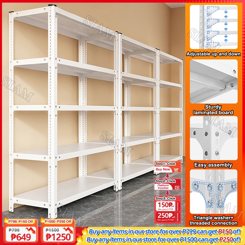6 Layer Steel Rack Metal Rack Boltless Rack Adjustable Steel Shelf ...