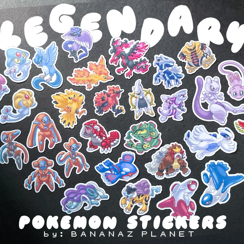 Legendary Pokemon | Waterproof Stickers | Vinyl Matte | by BANANAZ ...