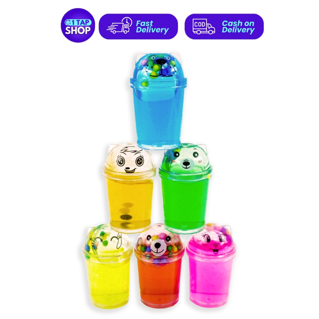 1Tap Slime - Cute Animal Milk Tea Design Toys Mini Slime Laruan Toy ...