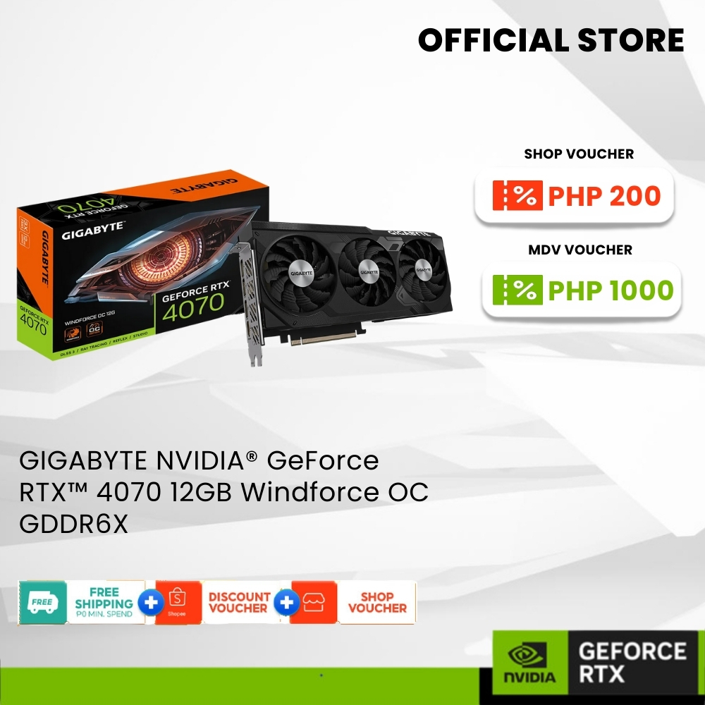 Gigabyte NVIDIA® GeForce RTX™ 4070 GV-N4070WF3OC-12GD WINDFORCE OC 12GB ...