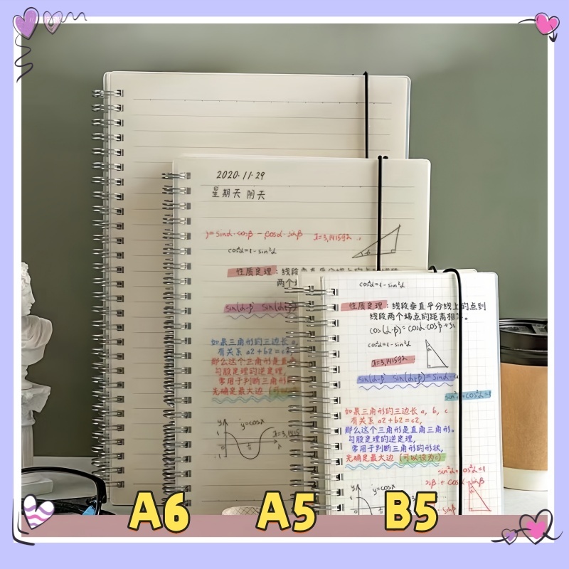 A6 A5 B5 Double Spring Notebook Refillable Notebook College Notebook Writing Notebook Sketchbook
