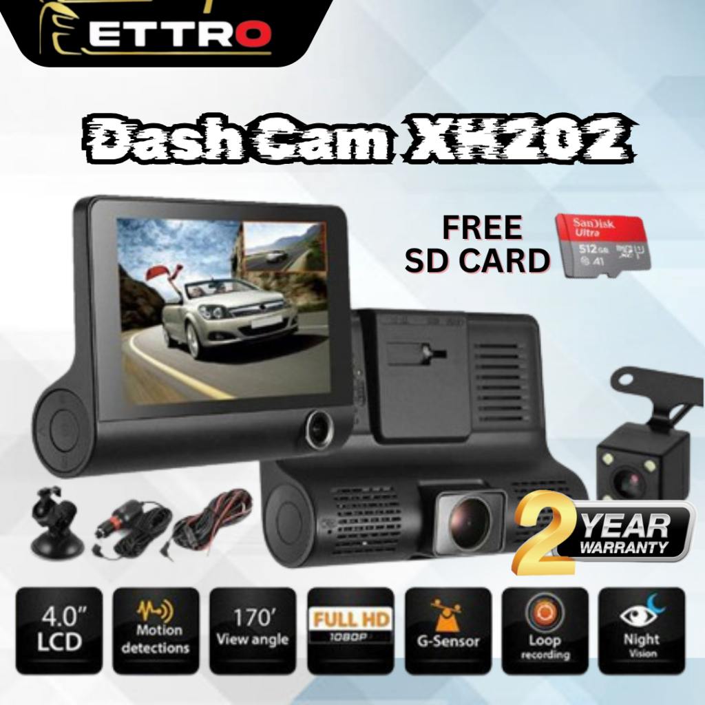 ETTRO T727+/XH-202 Dash Cam | 1440P HD Front & Rear Car Recorder with ...
