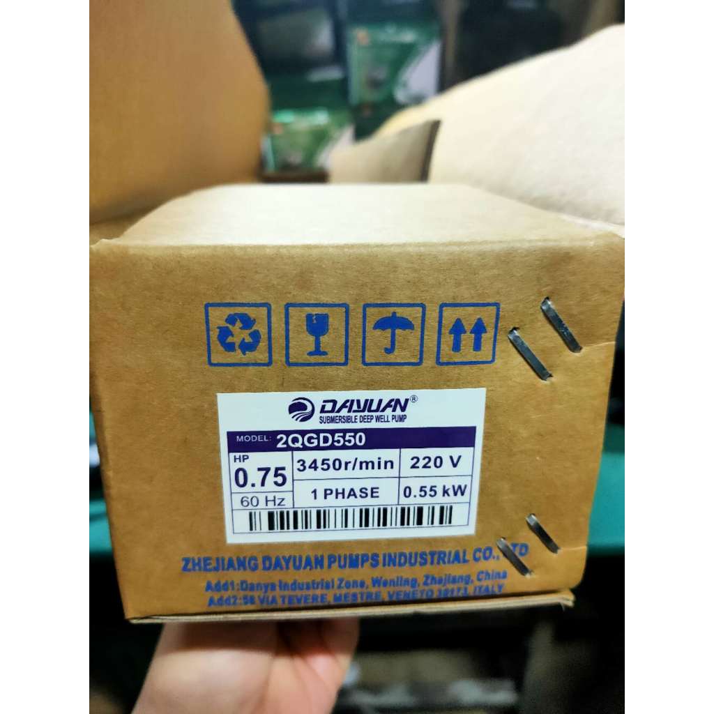 DAYUAN SUBMERSIBLE SCREW PUMP 0.75hp 2inch Deep Well Water Pump High ...