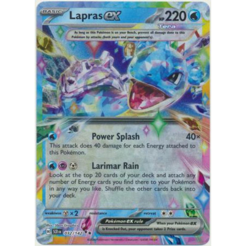 Pokemon Card, Lapras ex 032/142, Ultra Rare. (ENGLISH TYPE) | Shopee ...