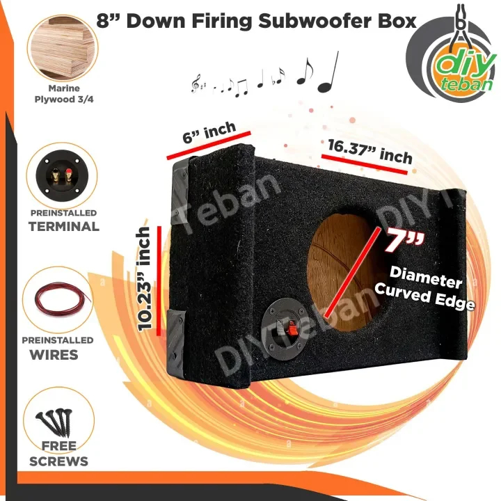 8 inch down firing car subwoofer box speaker enclosure good for ...