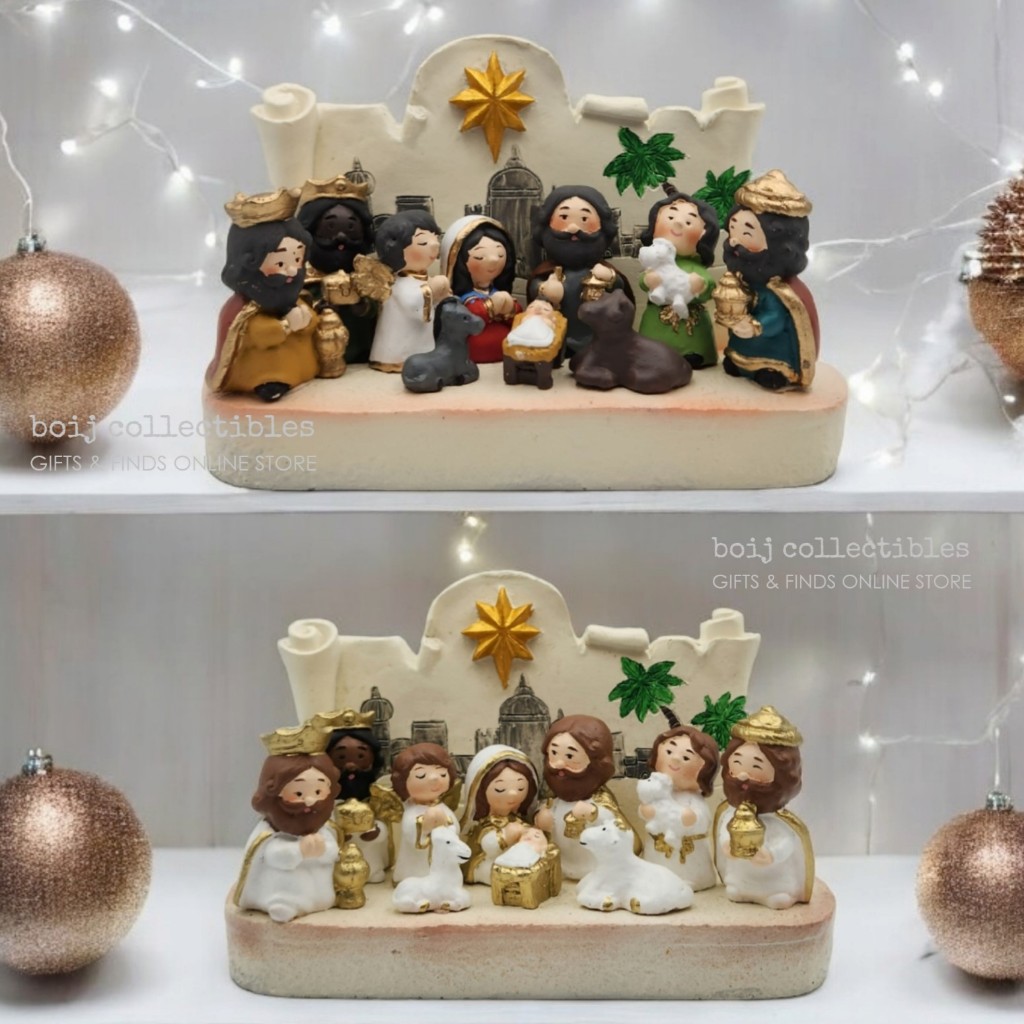 Scroll Nativity Scene Handcrafted Tabletop Christmas Decoration Size: 7 ...
