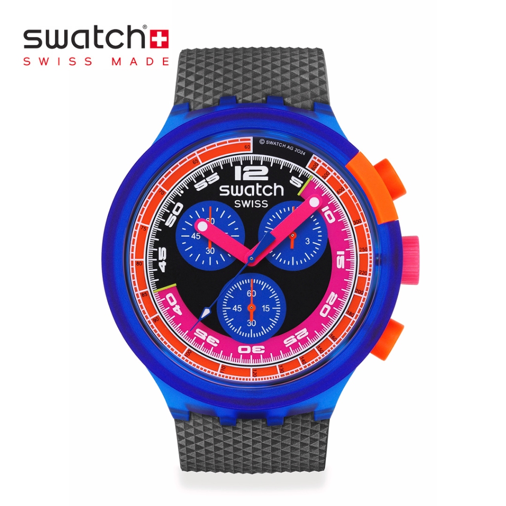 Swatch Big Bold Swatch Neon Party To The Max SB06N102 Black Bio-Sourced ...