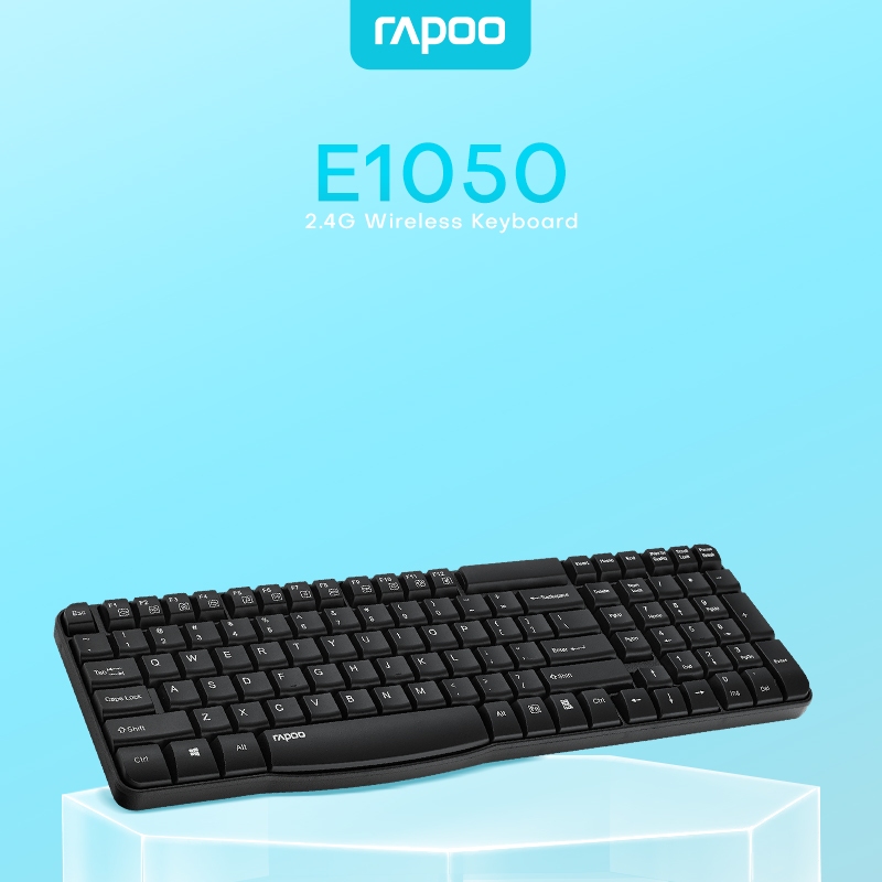 Rapoo E1050 2.4G Wireless Keyboard for laptop Keyboard Spill Resistant Waterproof | Shopee ...