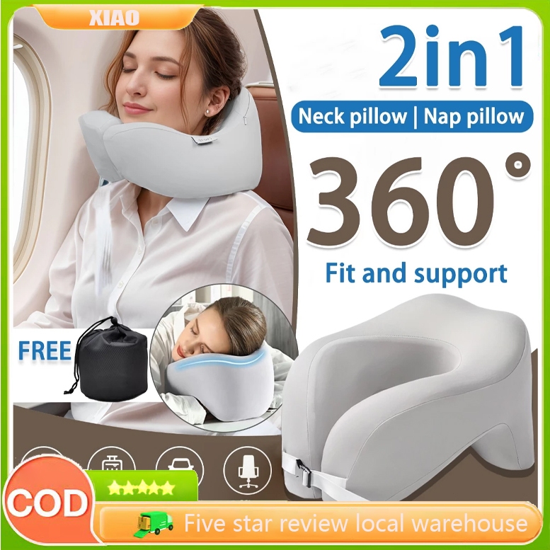 2 in 1 Multifunction Neck Pillow for Travel Memory Foam Office Nap ...