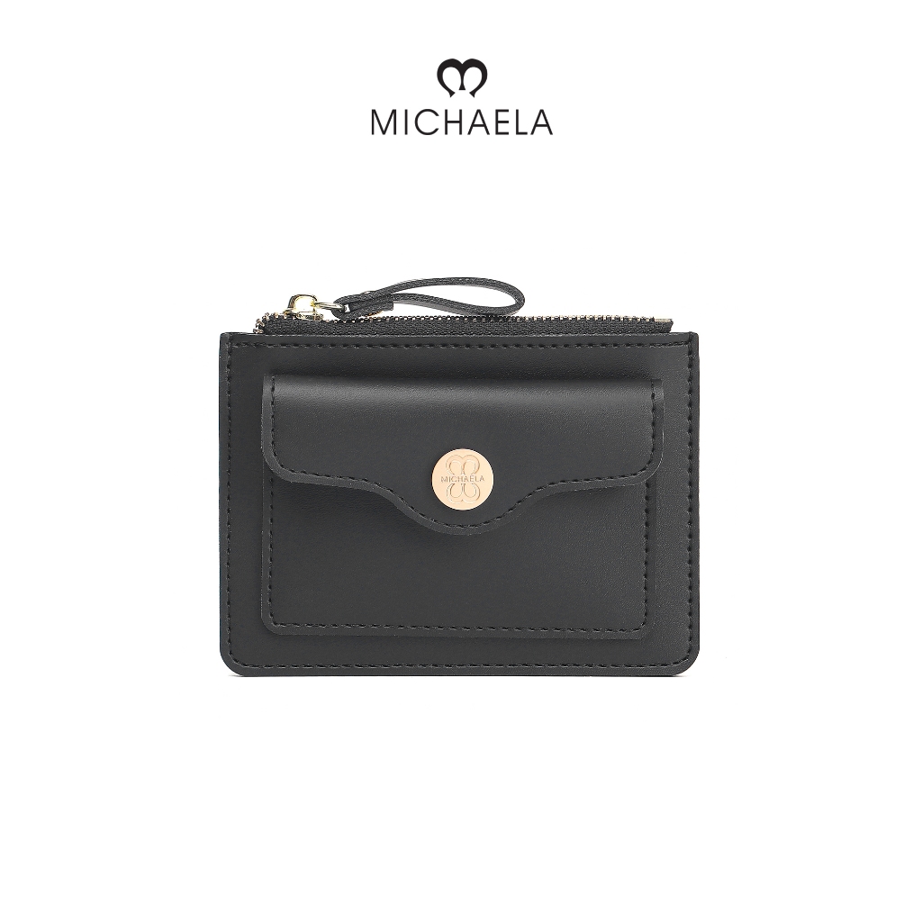 MICHAELA Small Card Wallet with Snap Coin Pocket Compact Roomy Stylish ...