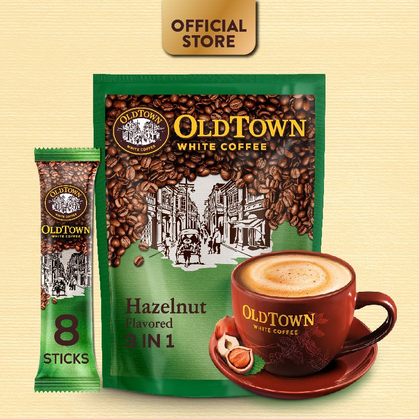 OLDTOWN Hazelnut Flavoured Instant 3in1 Premix White Coffee, 8 sticks | Shopee Philippines