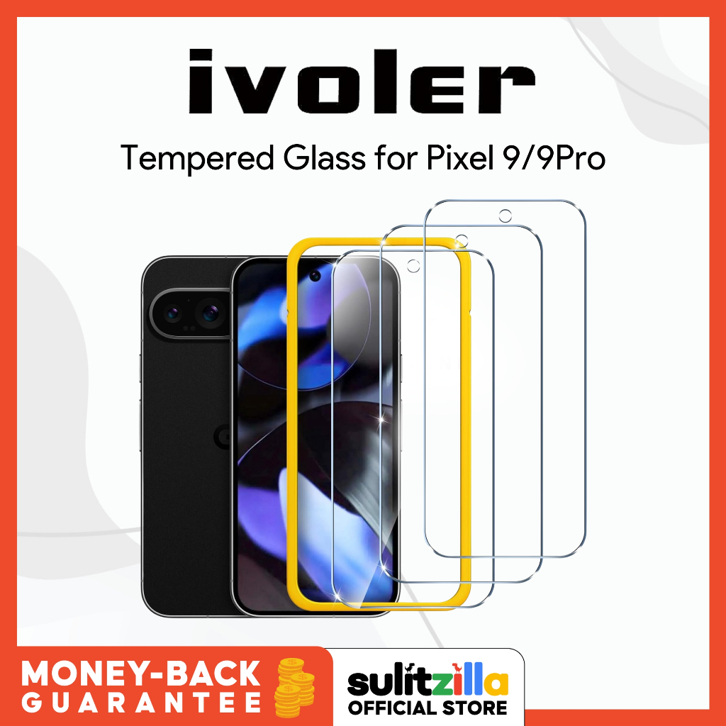 ivoler Tempered Glass Screen Protector for Google Pixel 9/9 Pro (3-Pack ...