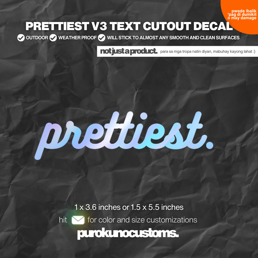 PRETTIEST VERSION 3 CUTOUT DECAL STICKER | Shopee Philippines