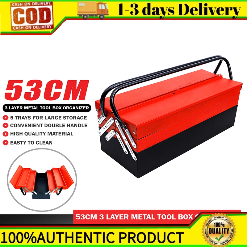 2/3 Layer Stainless Steel Toolbox Car Storage Box Multi-layer Folding ...