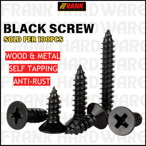 100PCS Gypsum Screw Black Screw For Wood and Metal 1 to 3 inches Carbon ...