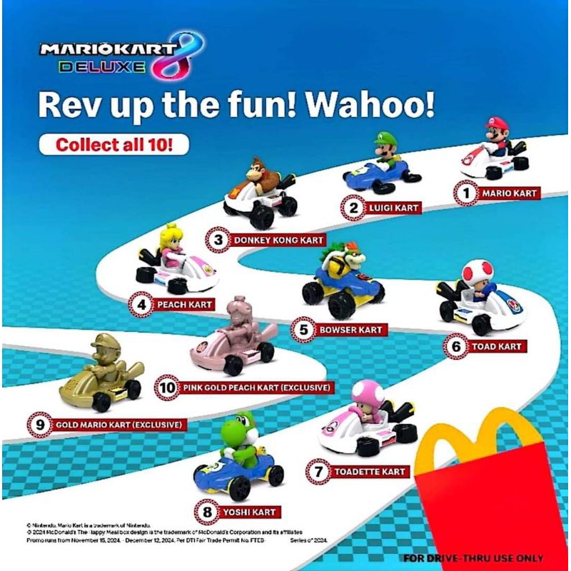 McDonald's 2024 Mario Kart 10pcs Set Mcdo Happy Meal | Shopee Philippines