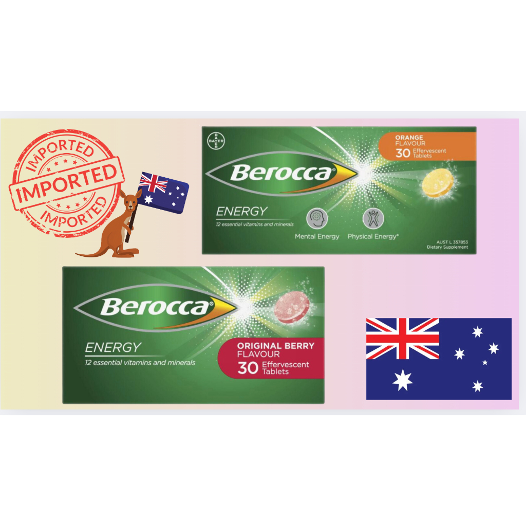 Berocca Energy Vitamin B & C Orange Flavour | Berry flavor Effervescent ...