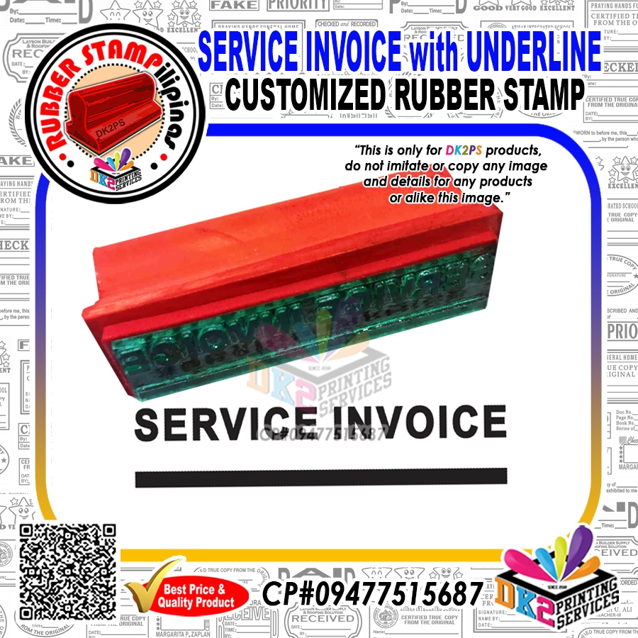SERVICE INVOICE WITH UNDERLINE CUSTOMIZED RUBBER STAMP | Shopee Philippines