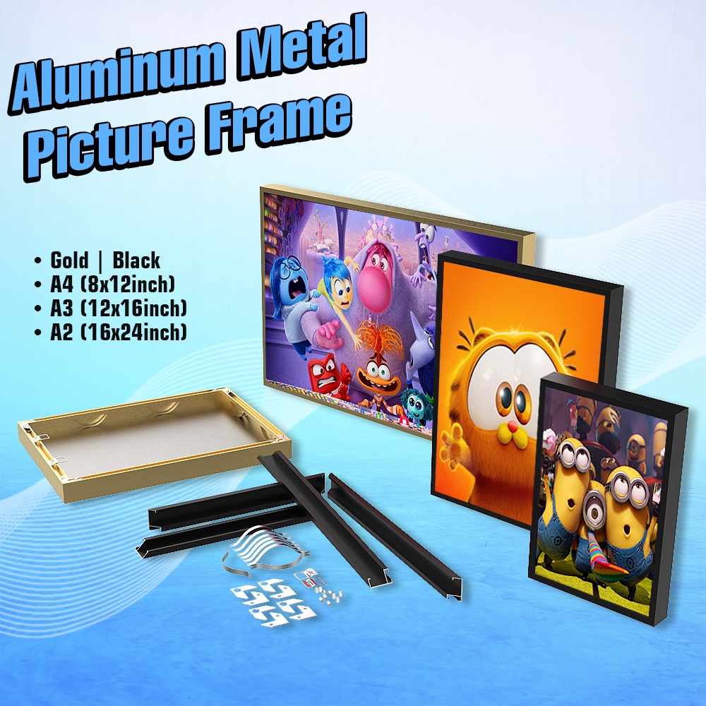Canvas Floater Frame DIY Kit Metal Gold / Black Large Aluminum Frames ...