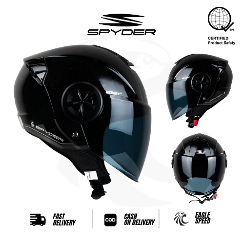 【EAGLE SPEED】SPYDER HALF FACE HELMET REBOOT 2 FUSION FITCH BLACK SINGLE ...