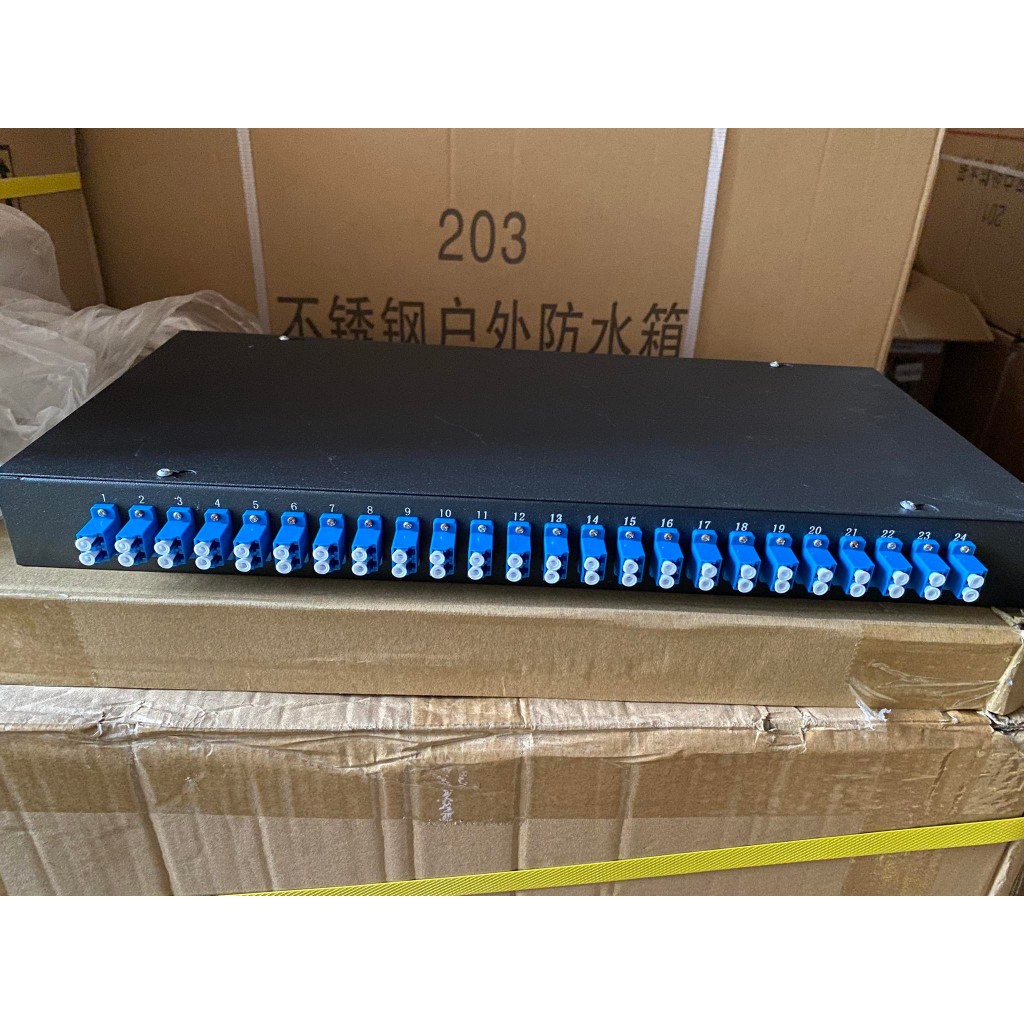 24 Port Fiber Patch Panel SC or LC Pigtail 1U Optical Fiber Terminal ...