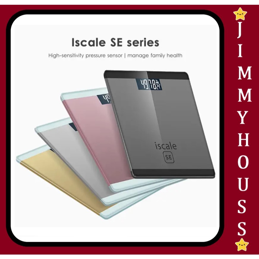 ISCALE Digital LCD Electronic Tempered Glass bathroom weighing Scale ...