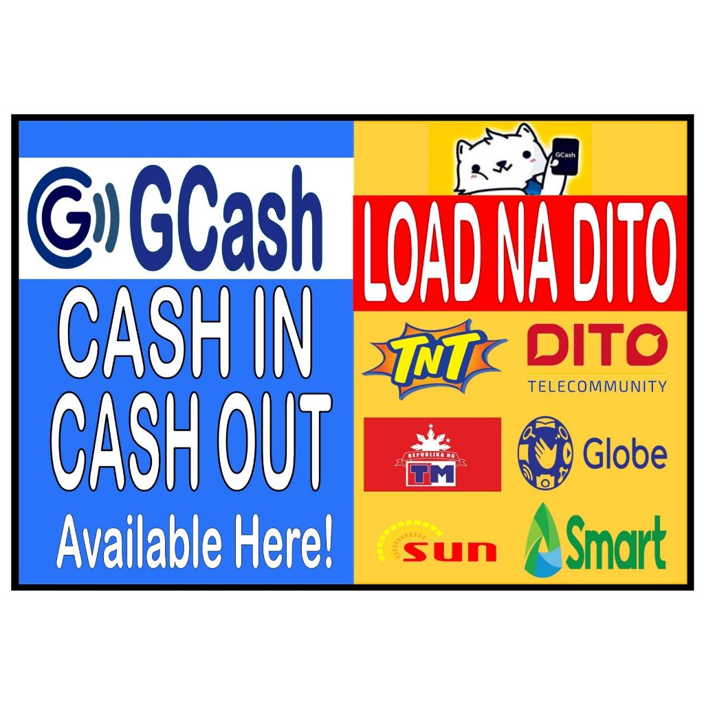 GCASH SIGNAGE CASH IN CASH OUT LAMINATED A4 SIZE | Shopee Philippines