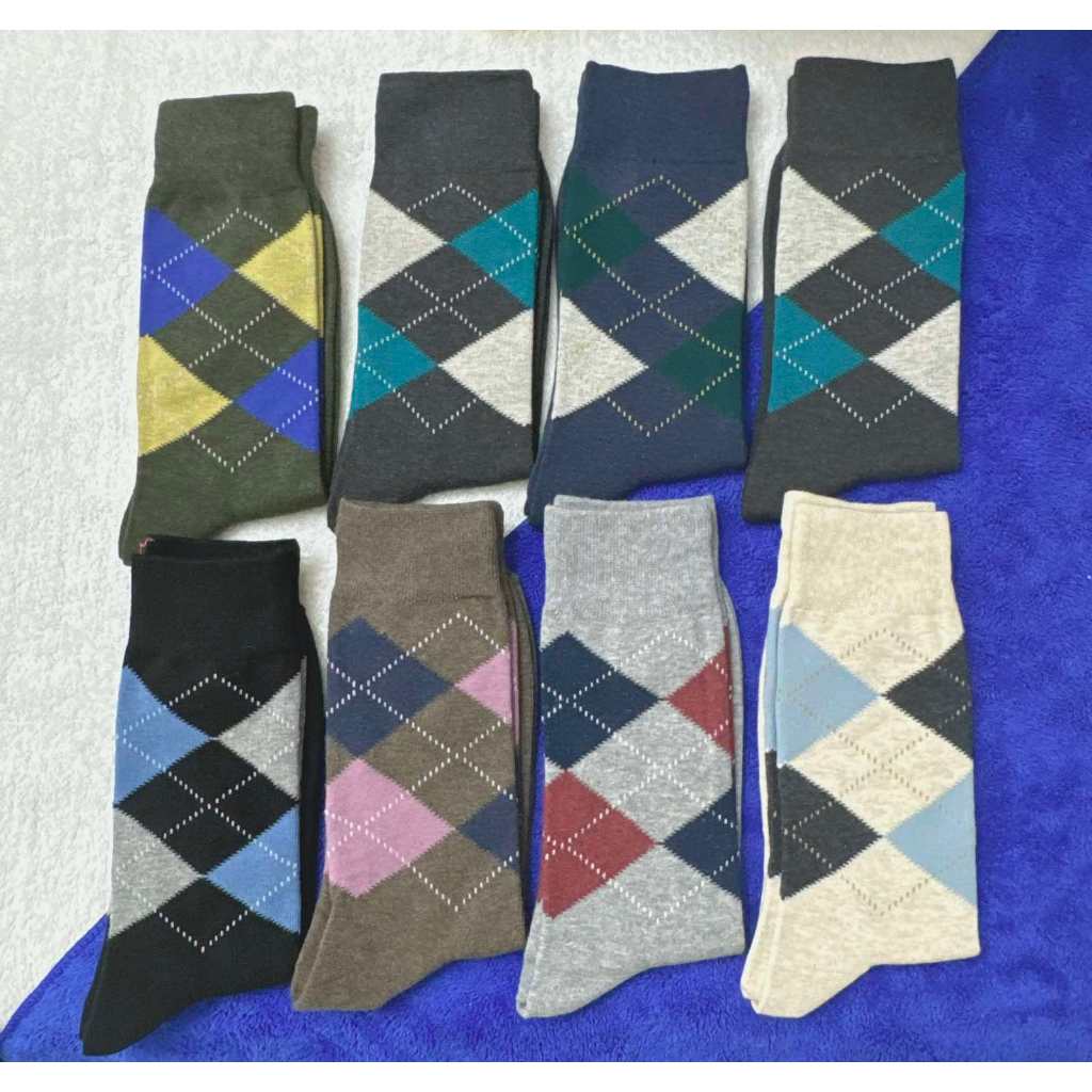 Korean Socks- Basic Argyle Pattern Formal Socks-Iconic Socks | Shopee ...
