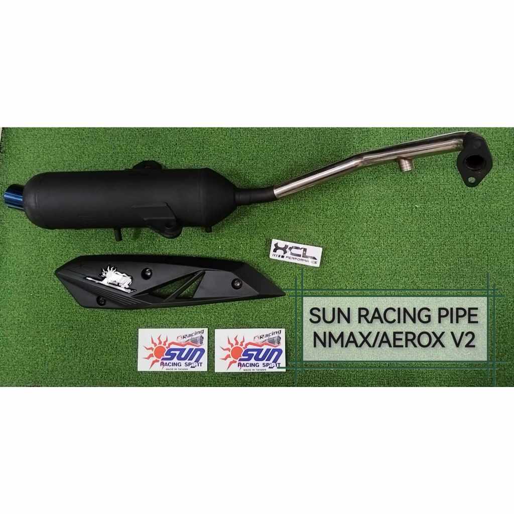 SUN RACING PIPE ADJUSTABLE STAINLESS WITH BLUE TIP FOR NMAX V2/AEROX V2 ...