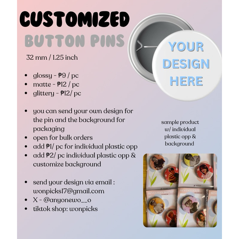 Customized Button Pins | Shopee Philippines