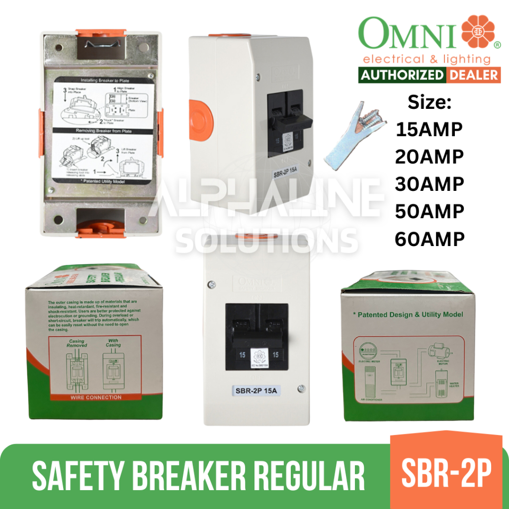 Omni Safety Breaker Regular / Socket Option (15A, 20A, 30A, 50A, 60A) 2 ...