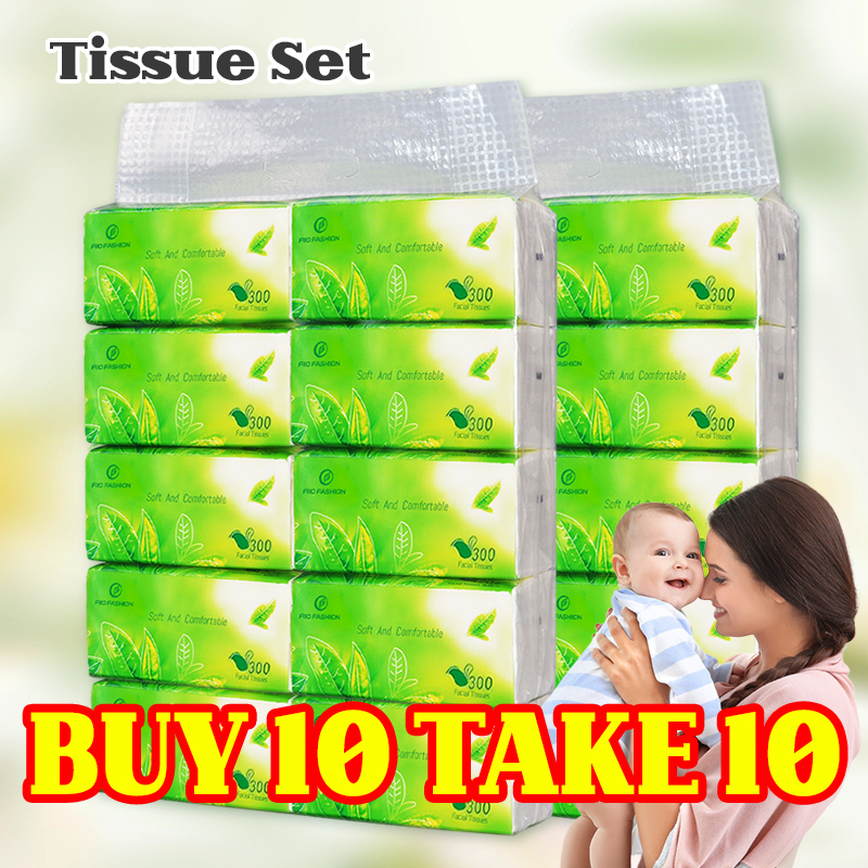 【Buy 10 Take 10】Organic green tea Facial Tissue Paper 4-ply Toilet ...