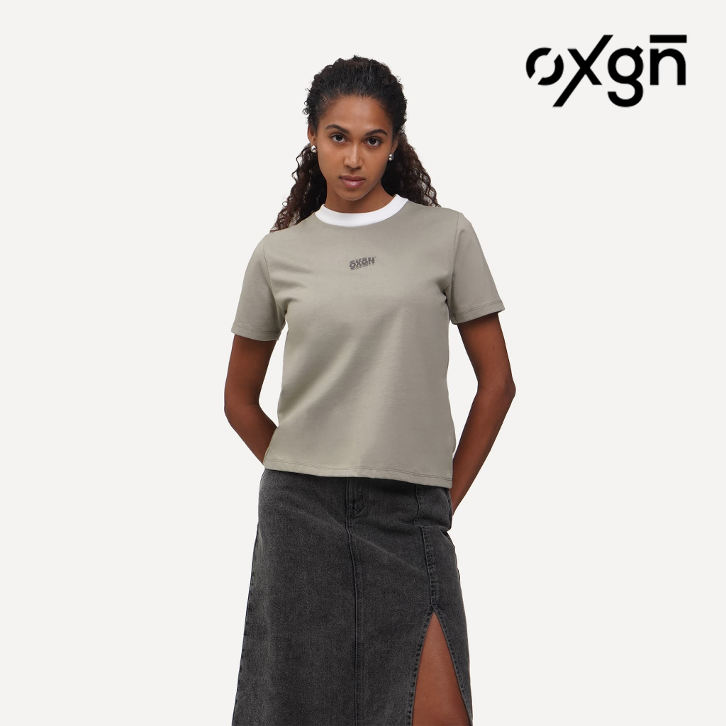 OXGN Logo T-Shirt For Women (Moss Green) | Shopee Philippines
