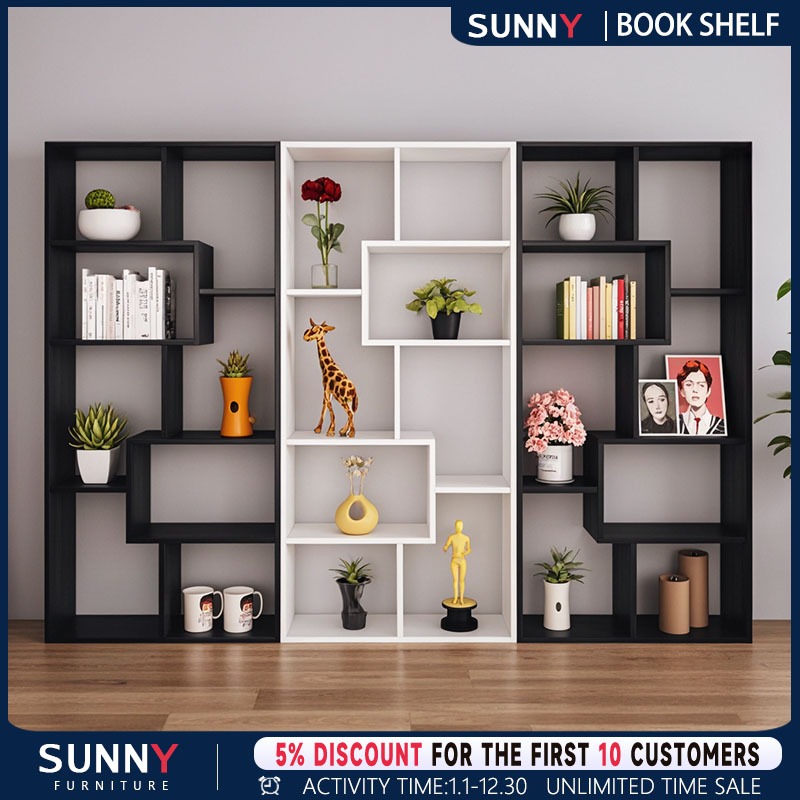 SUNNY Multi-Compartment Floor-Standing Bookshelf-U-Shaped Bookshelf ...