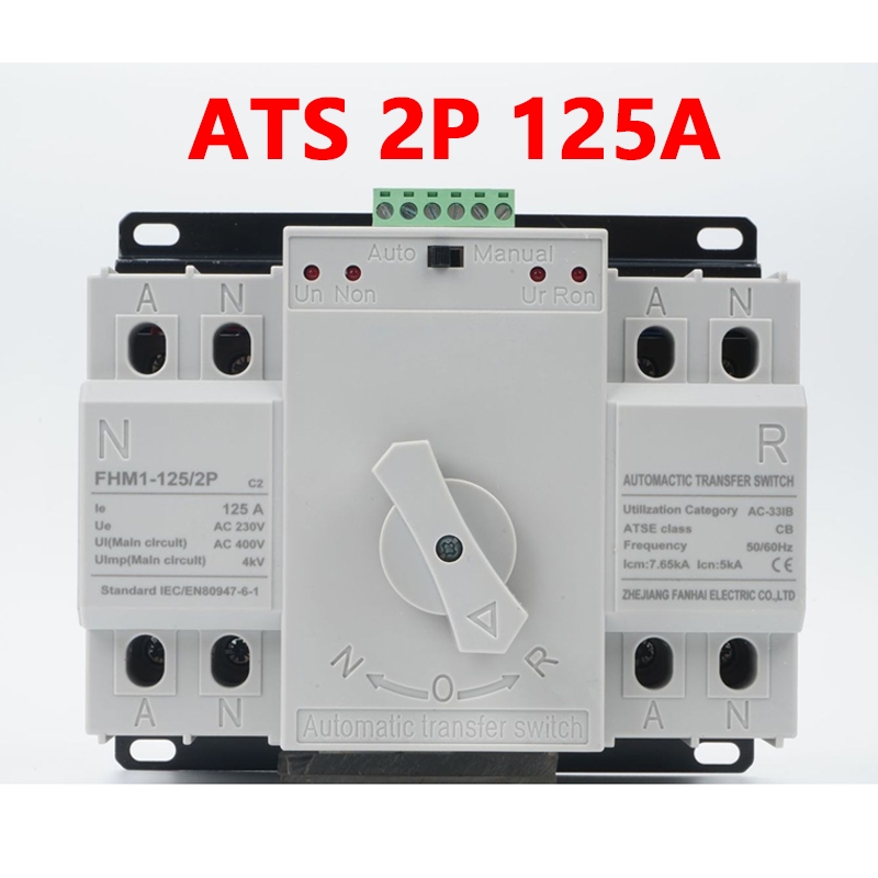MCB type Dual Power Automatic transfer switch 2P 63A 100A ATS Circuit Breaker Electrical Switch ...