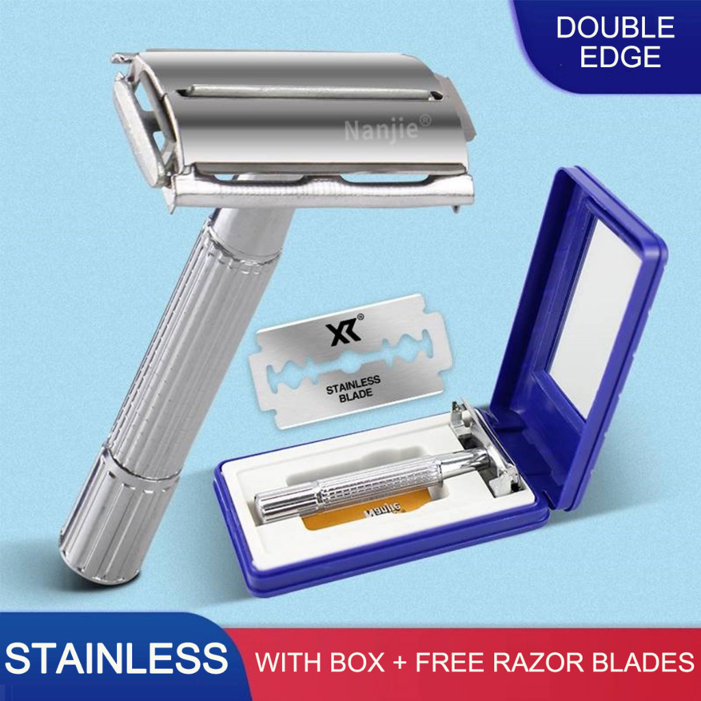 Stainless steel razor shaver for men Manual Shaver with blade safety ...