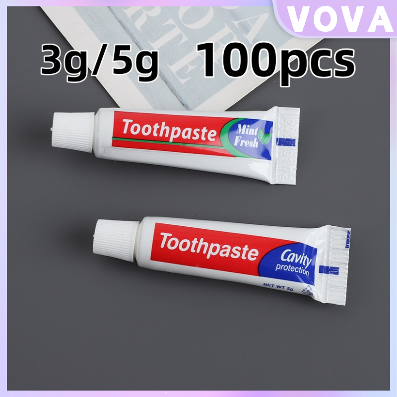 100Pcs Toothpaste 3g/5g Disposable Hotel Supplies Mini Tube Travel ...
