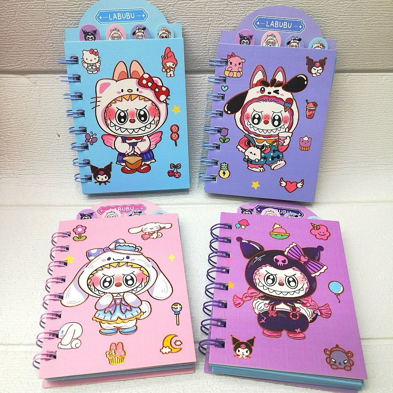 labubu notebook cartoon cute student notepad hand ledger A7 loose-leaf ...