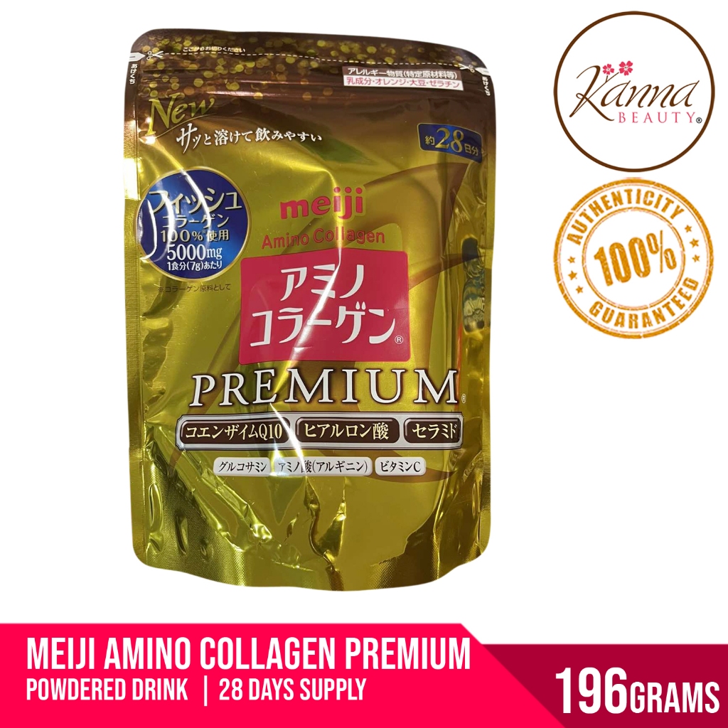 Meiji Amino Collagen Premium Powdered Mix in Resealable Pack 196g | Shopee Philippines