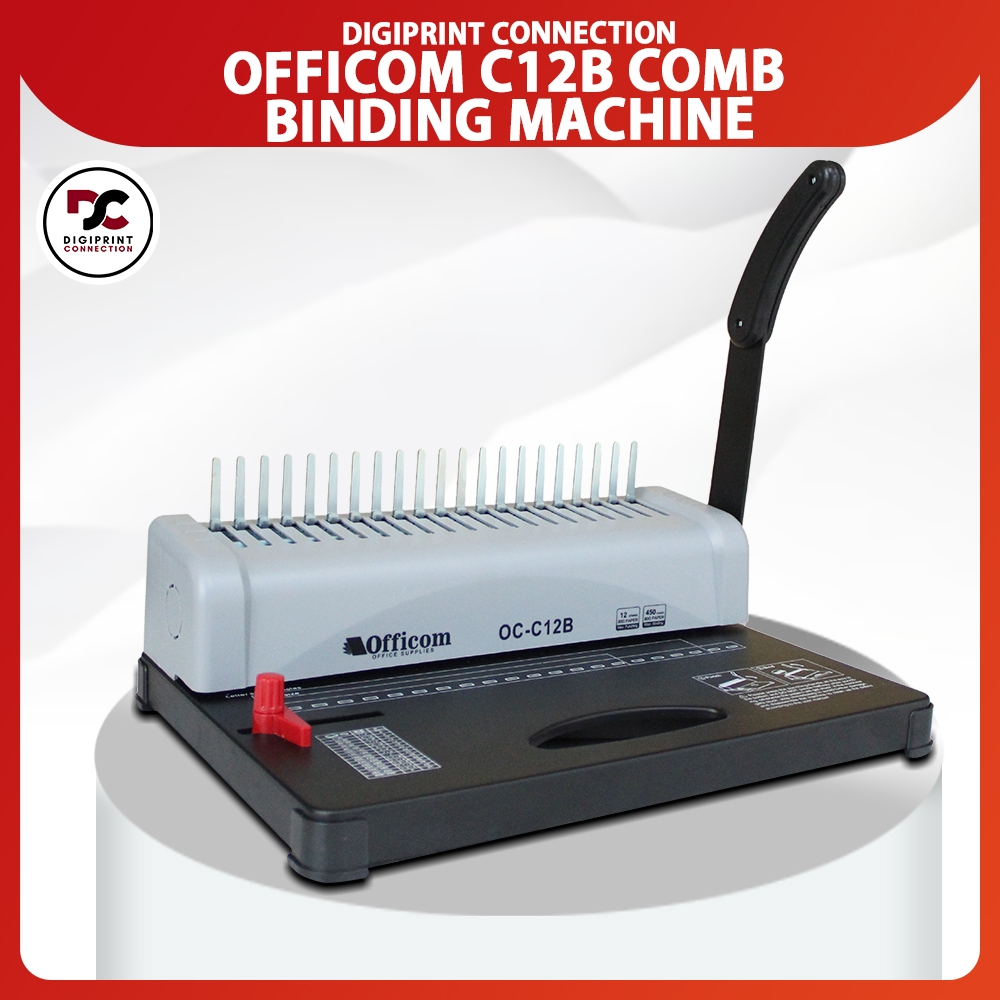 OFFICOM Comb Binding Machine C12B A4 Size 21 Hole Binder 12 Sheet Punch ...