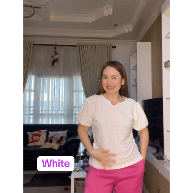 IVY eyelet blouse puff sleeves | Shopee Philippines